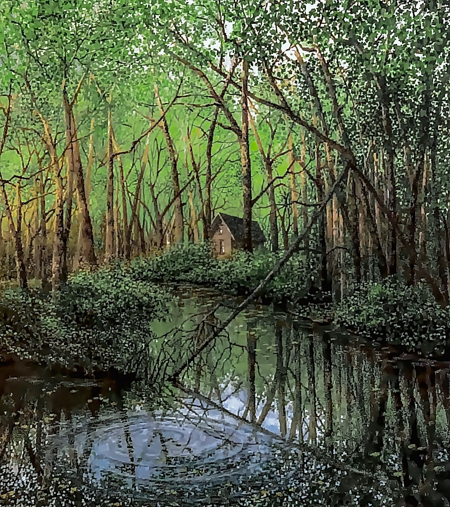 Tranquil Ripple Landscape Art Print - Perfect Housewarming Gift